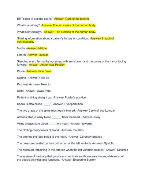 SOLUTION Emt Midterm Exam Study Guide 2022 With Complete Solution Studypool