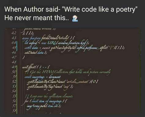 When Author Said Write Code Like A Poetry He Never Meant This