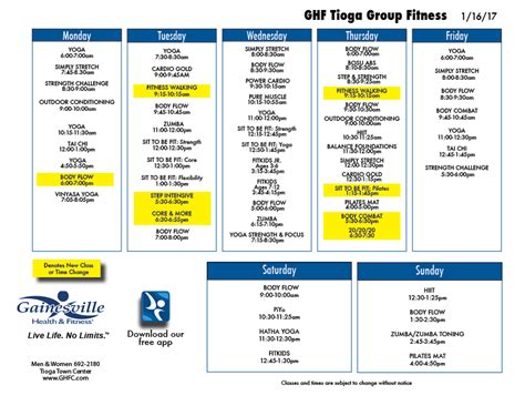 Ghf Class Schedule Preview Gainesville Health And Fitness
