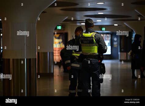 Stockholm Uppland Sweden January 2 2025 Security Guards In The