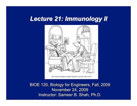 Immunology Ii Biology For Engineers Lecture Slides Bioe 120 Docsity