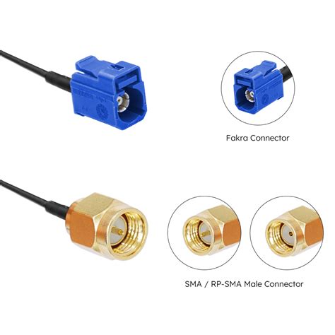 Fakra Code C Blue Straight Plug To Smam Rg 174 100mm Aboosty
