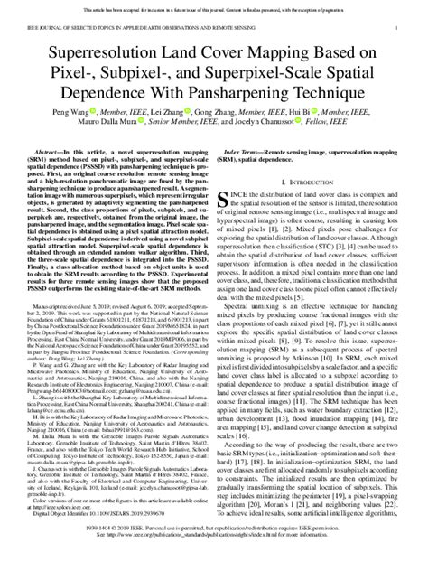 Pdf Superresolution Land Cover Mapping Based On Pixel Subpixel And Superpixel Scale