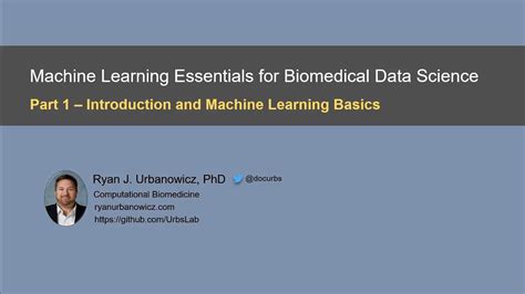 1 Machine Learning Essentials For Biomedical Data Science Introduction And Ml Basics
