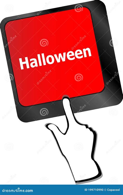 Halloween Text Halloween Key On Computer Keyboard Keys Isolated Stock