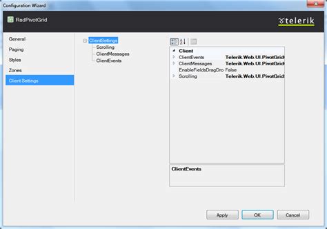 Telerik Web Forms Pivot Grid Design Time Configuration Wizard Telerik