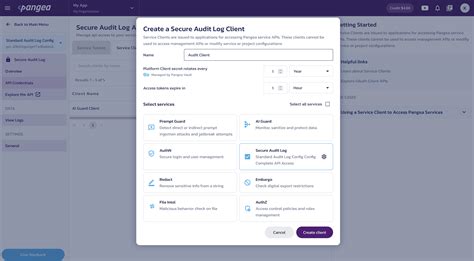 Secure Audit Log Api Credentials Pangea
