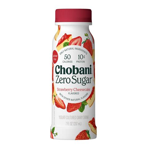 Chobani Zero Sugar Yogurt Cultured Dairy Drink Strawberry Cheesecake 7