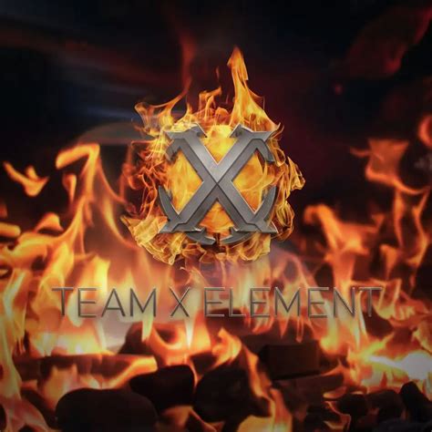 Logo Design For Team X Element Fiery Red Emblem With Dynamic Typography