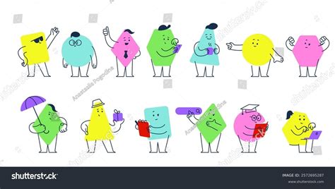 Characters Geometry Shapes Stock Vectors And Vector Art Shutterstock