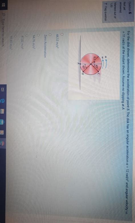 Solved Question For The Disk Shown Determine The Chegg