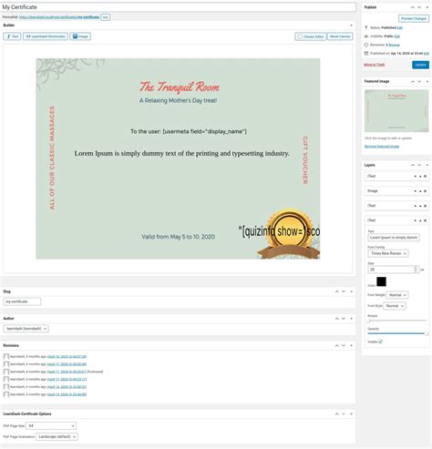 LearnDash LMS Certificate Builder QFNetwork