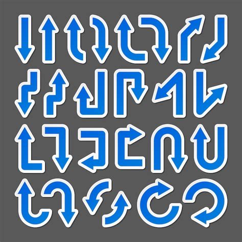 Premium Vector Colorful Arrow Stickers Set Blue Pointers Collection
