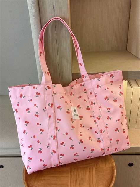 Bolsa Sweet Girl Fashion Rosa Com Morango E Cereja Bolsa De Ombro