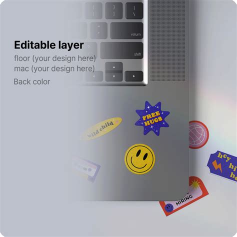 맥북 And 스티커 목업 4 프루티드 디자인 무료 목업과 디자인 리소스를 다운로드 받으세요