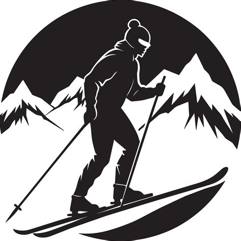 Skiing Silhouette Of A Skier Illustration 44796921 Vector Art At Vecteezy