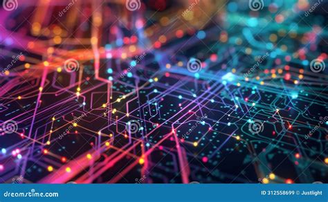 A Detailed Close Up View Of A Computer Circuit Board Showing Intricate Pathways And Components