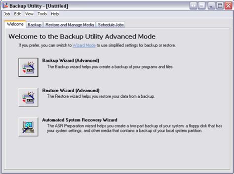 XP Home Backup Utility