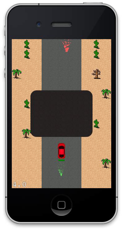 implementing pause menu accelerometer in desert race tilemap game