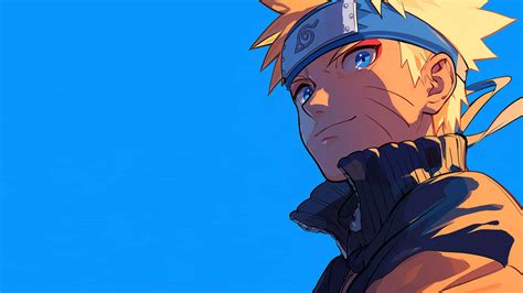 Download Naruto Uzumaki Blue Backdrop Wallpaper