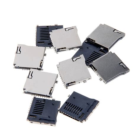 10Pcs Set Push Push Type TF Micro SD Card Socket Adapter Automatic PCB Connector In Connectors