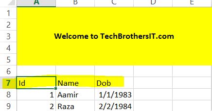 Welcome To TechBrothersIT C How To Read Excel Sheet Data After Skipping Rows And Load To SQL