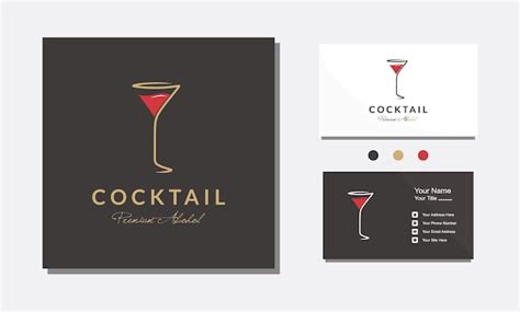Premium Vector Cocktail Glass Minimalist Gold Logo Design Vector