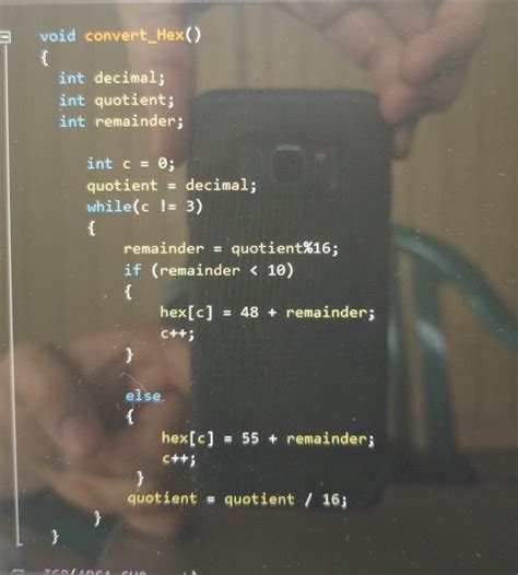 Solved Void Convert Hex Int Decimal Int Quotient Int