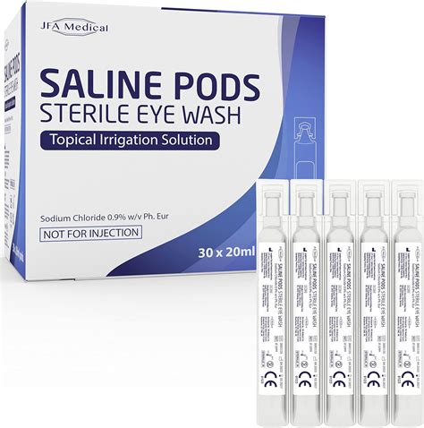 Sterile Saline Solution Eye Wash And Wound Pods 20ml Box Of 30 Amazon