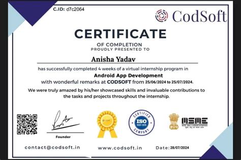anisha yadav on linkedin androiddevelopment flutter internship appdevelopment codsoft