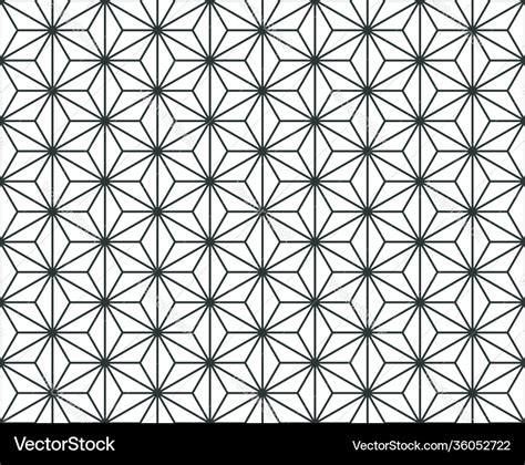 Asian Asanoha Seamless Pattern With Hemp Leaves Vector Image