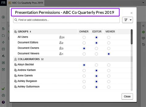 Permissions In Presentations Support Center