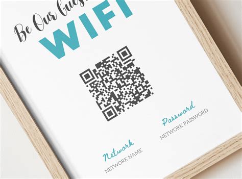 QR Code Wifi Sign Internet Password Sign Wifi QR Code Editable Airbnb Signage Printable VRBO