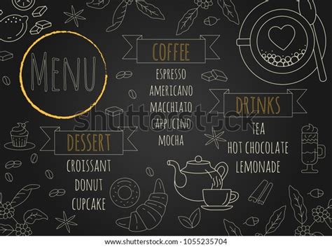 커피 레스토랑 책자 벡터 커피숍 메뉴 스톡 벡터로열티 프리 1055235704