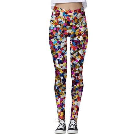 Bjutir Women Mardi Long All Over Printing Shiny Print Yoga Pants Yoga Pants For Women