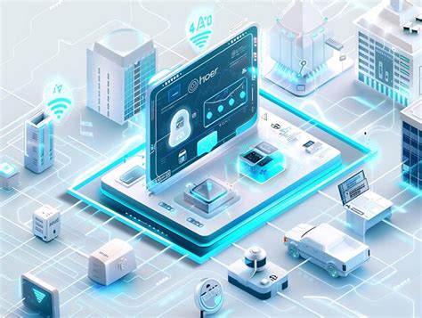 3d Microsoft Style Internet Intelligent Home Bearing Diagram Iot Smart Home Module Connectivity