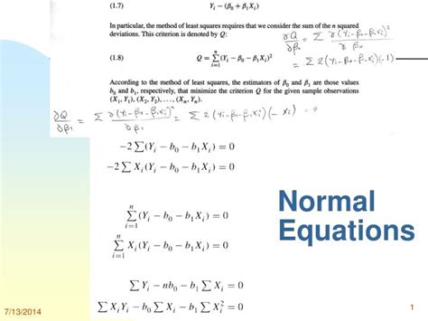 Ppt Normal Equations Powerpoint Presentation Free Download Id1748866