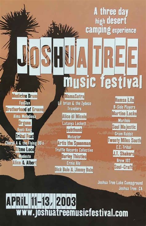 Spring Joshua Tree Music Festival 2003 Lineup Grooveist