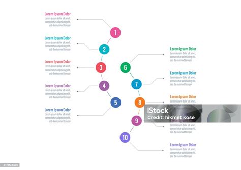 곡선 인포 그래픽 템플릿입니다 10단계 브리핑 템플릿 비즈니스 연간 보고서 매거진 웹 인터넷 인포 그래픽 템플릿 개념에 대한 스톡 벡터 아트 및 기타 이미지 Istock