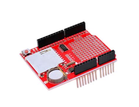 Data Logging Sd Card Socket Shield Board With Rtc Real Time Clock Arduino Shield And Data Logging