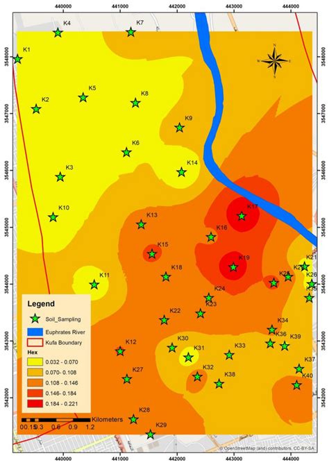 Distribution Of Hex In The Soil Of The Study Area Download Scientific