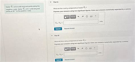 Solved Part AVector Vec V Is Units Long And Points Chegg Com