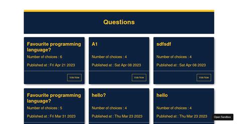 React Polling App Codesandbox