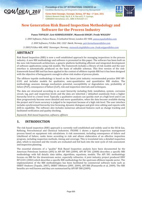 Pdf New Generation Risk Based Inspection Methodology And Software For The Process Industry