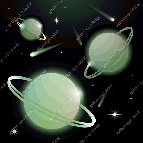 Fantastic Space Background With Planets With Ring Stars And Comets Astronomy And Space