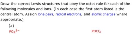Solved Draw The Correct Lewis Structures That Obey The Octet Chegg Com