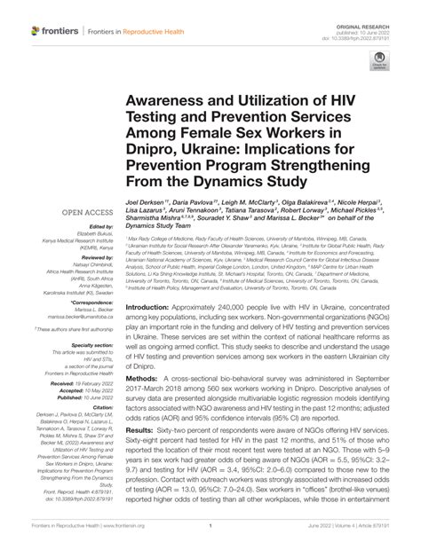 Pdf Awareness And Utilization Of Hiv Testing And Prevention Services