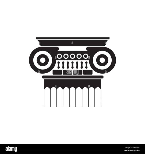 Classic Column Capital Black Line Icon Ionic Architectural Order Vector Illustration Stock Classic Column Capital Black Line Icon Ionic Architectural Order Vector Illustration Stock