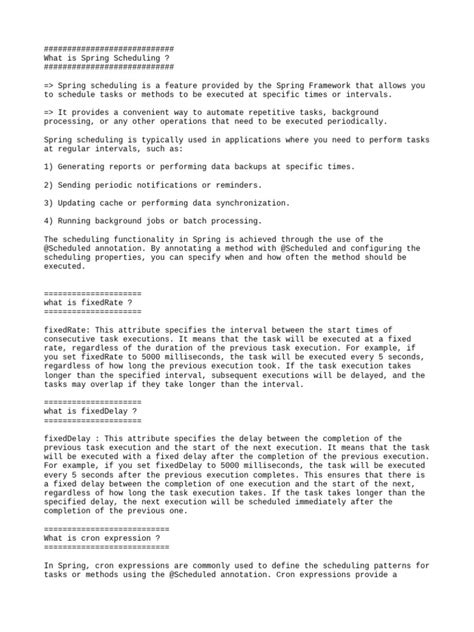 Spring Scheduling Pdf Spring Framework Computer Engineering