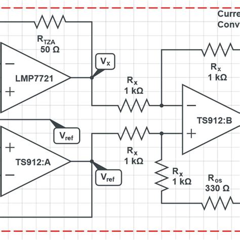 Schematic Of The Front End Electronics For The Current Voltage Conversion Download Scientific